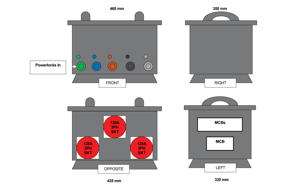 RUB4002 - Power Distribution Box For 400A Electrical Supply